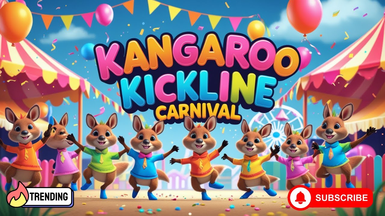 "🎈 Kangaroo Kickline Carnival | Fun Kids Song for Dancing & Singing ...