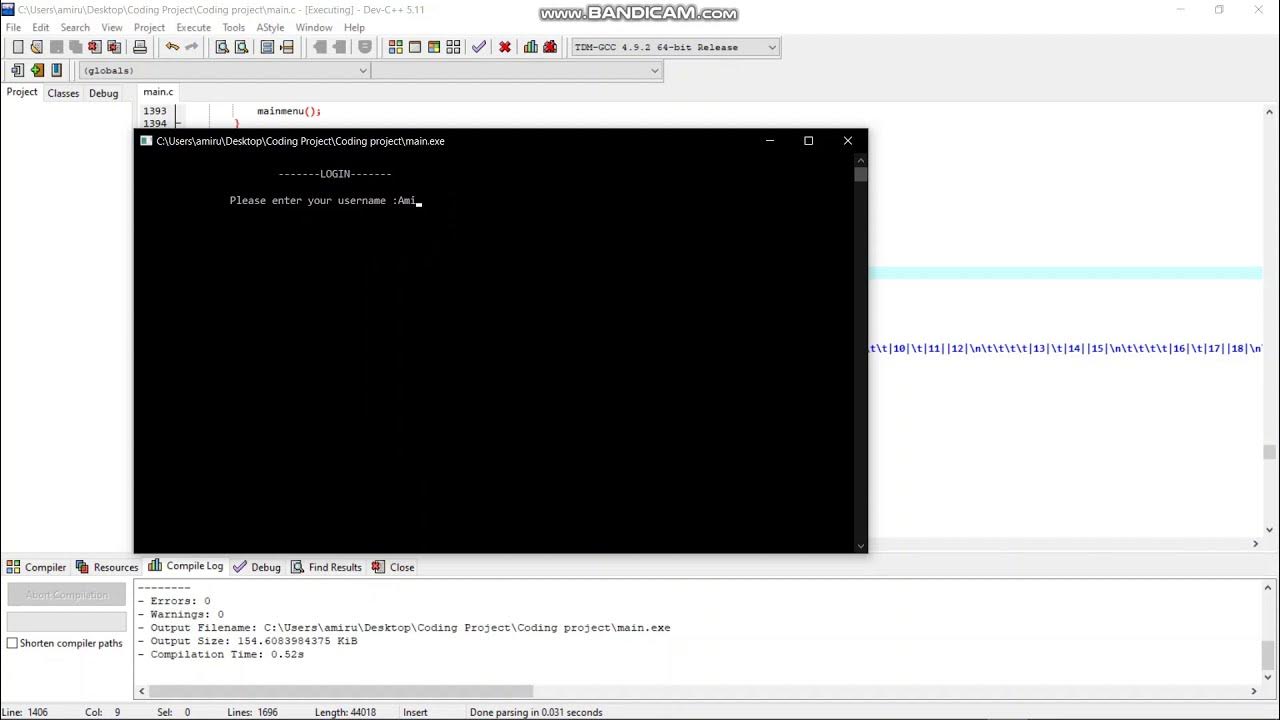 Bus Reservation System C Program Coding - YouTube