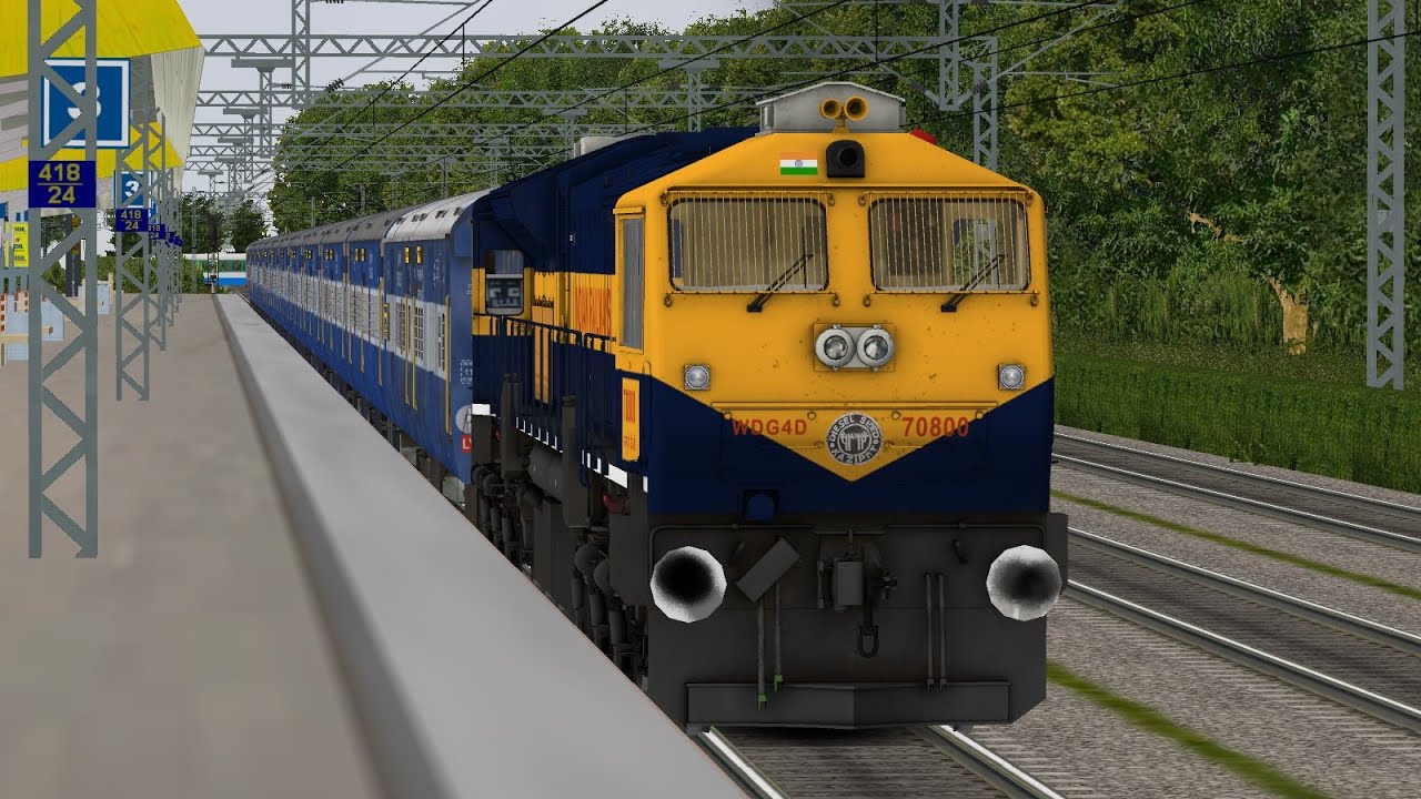 WDG-4D and ICF Blue Coaches Open Rails South Central Railways - YouTube