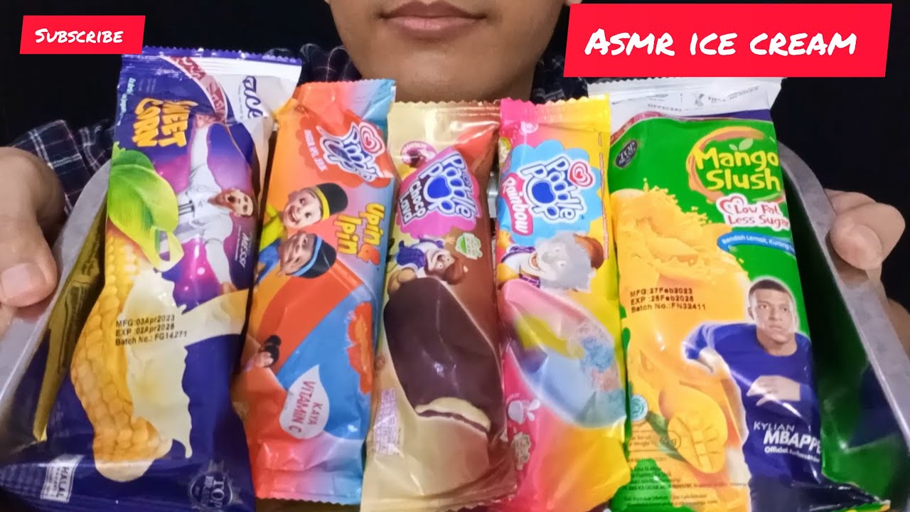 ASMR ICE CREAM RASA SWEET CORN+ANGGUR APEL JERUK+CHOCO LAVA+RAINBOW ...