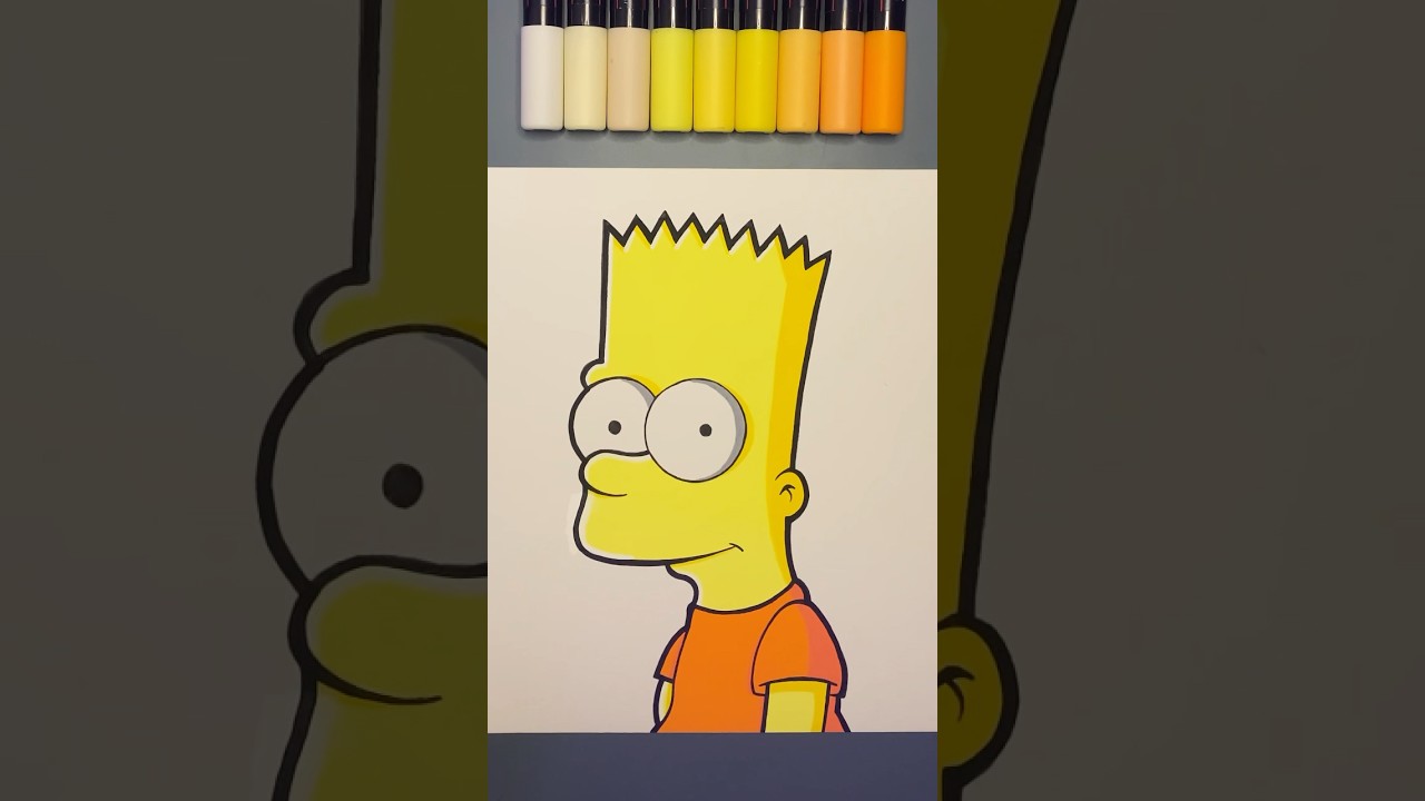 Drawing Bart Simpson with Posca Markers! #shorts #art #posca - YouTube
