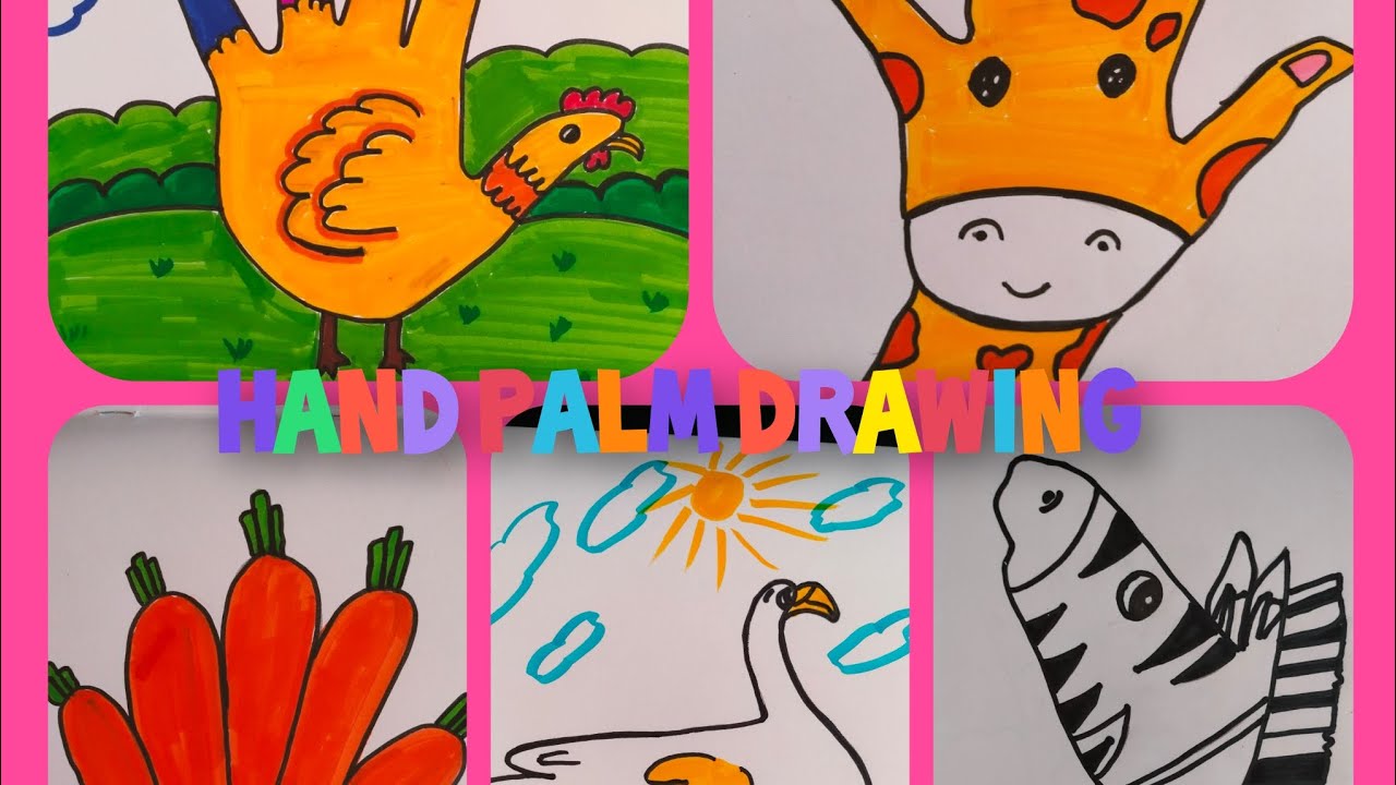 How to draw hand palm drawing| step by step easy palm drawing ideas ...