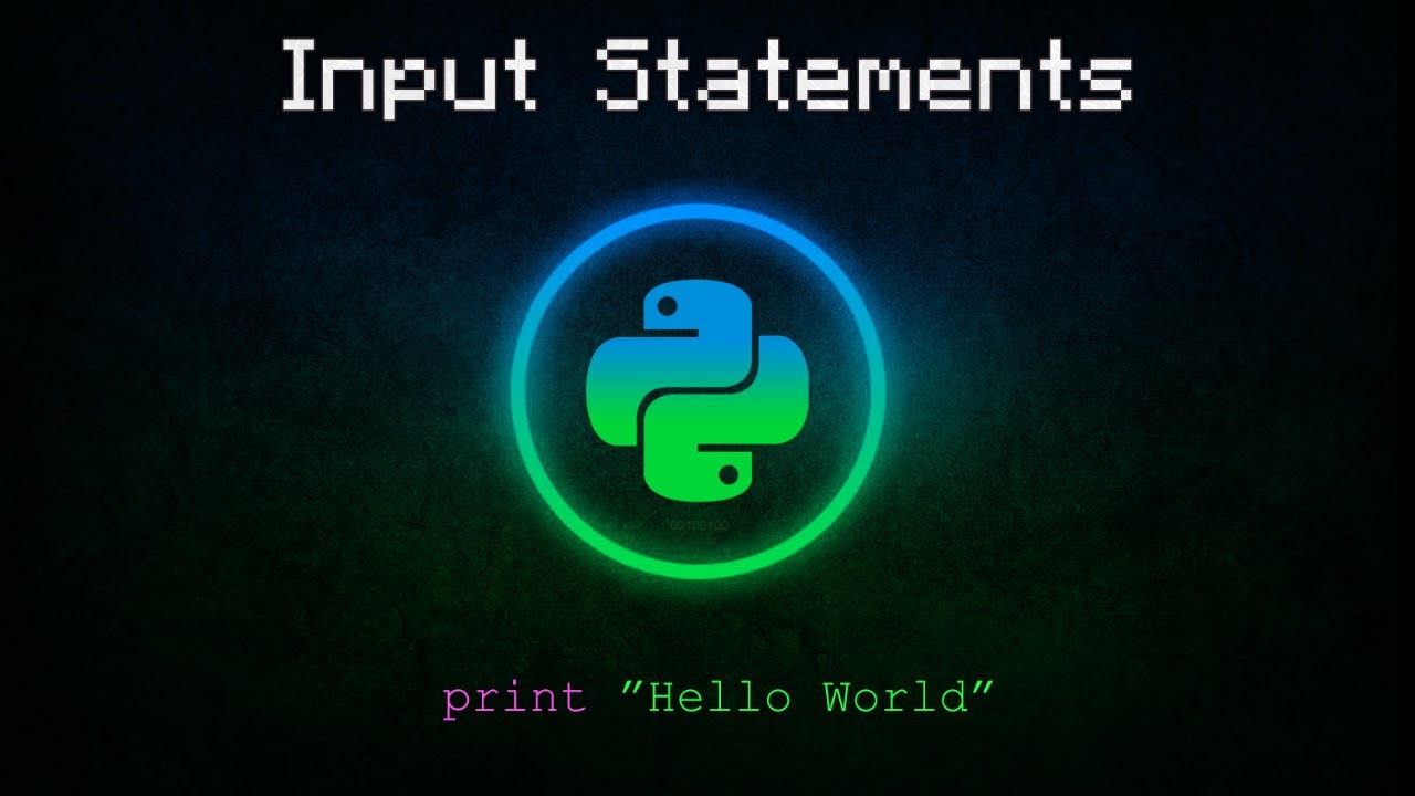 How to code Python | Input Statements - YouTube