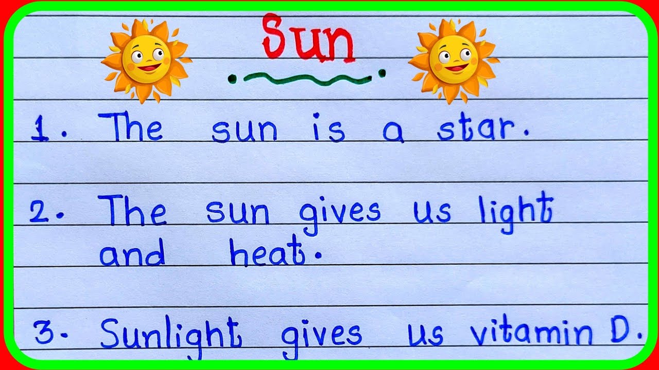 sun essay in english 10 lines | the sun essay writing | suraj par ...