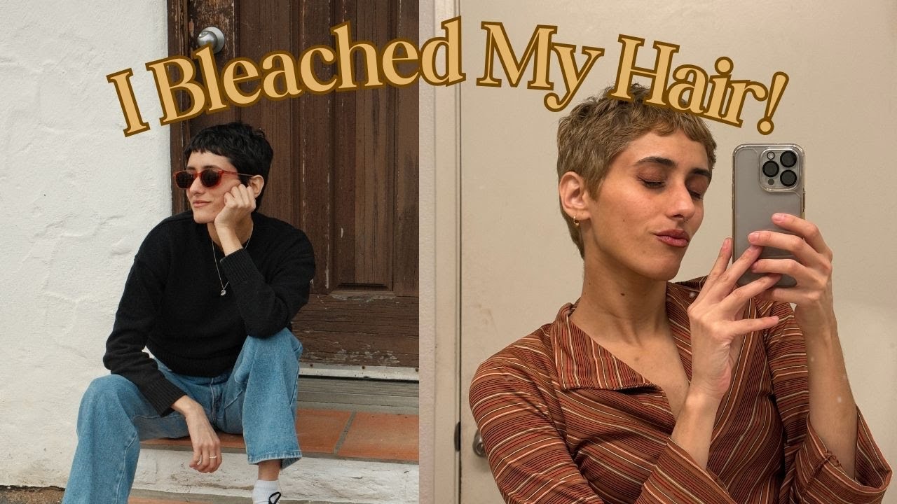 DIY Bleach My Pixie Hair At Home | Dark to Blonde - YouTube