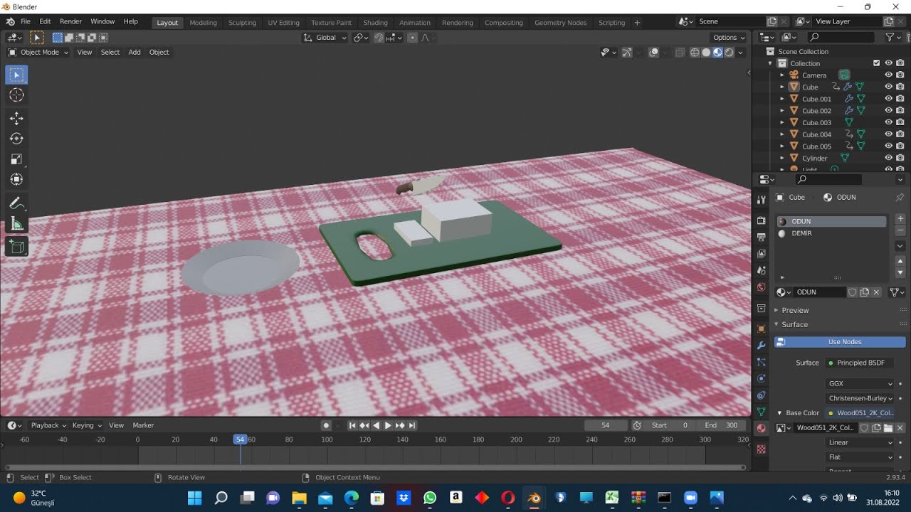 BLENDER' DA PEYNİR KESME ANİMASYONU PART 1 - YouTube