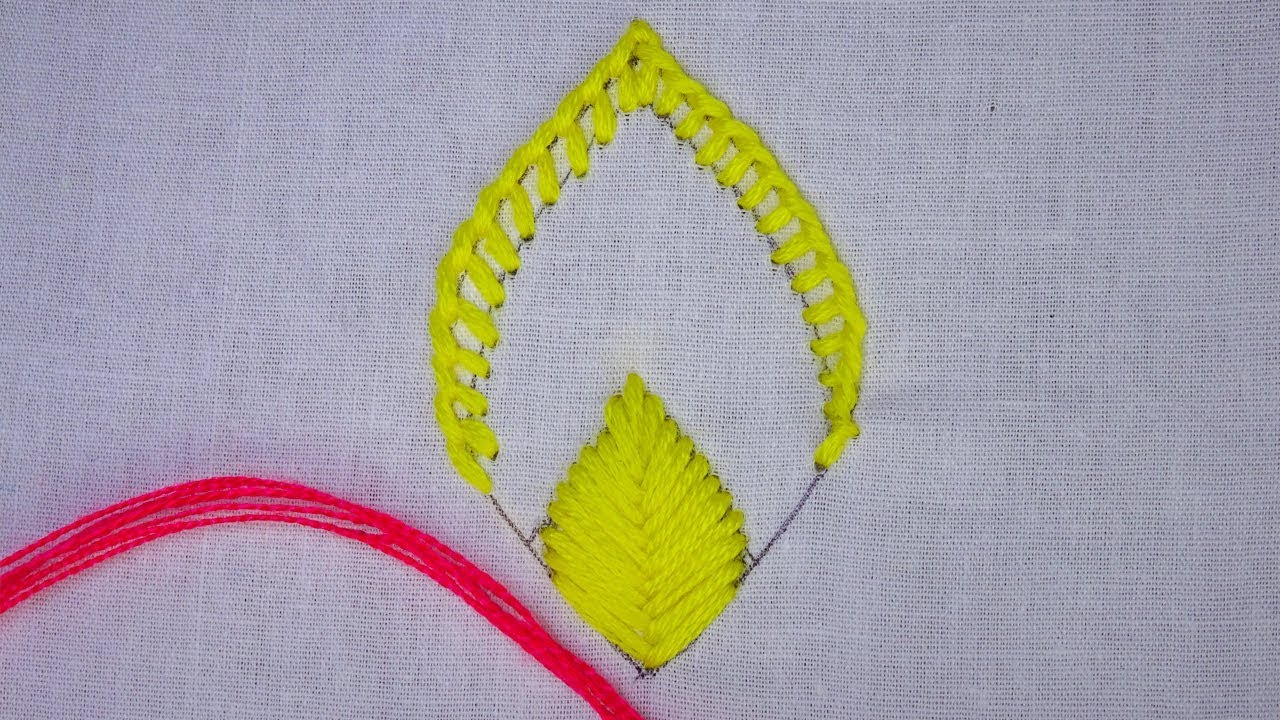 flower petal hand embroidery|leaf hand embroidery - YouTube