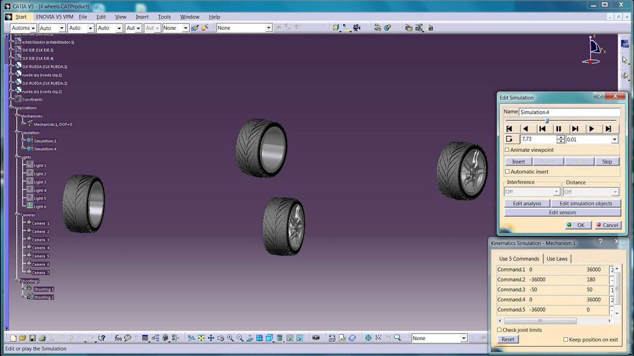 Catia wheels kinematics - YouTube