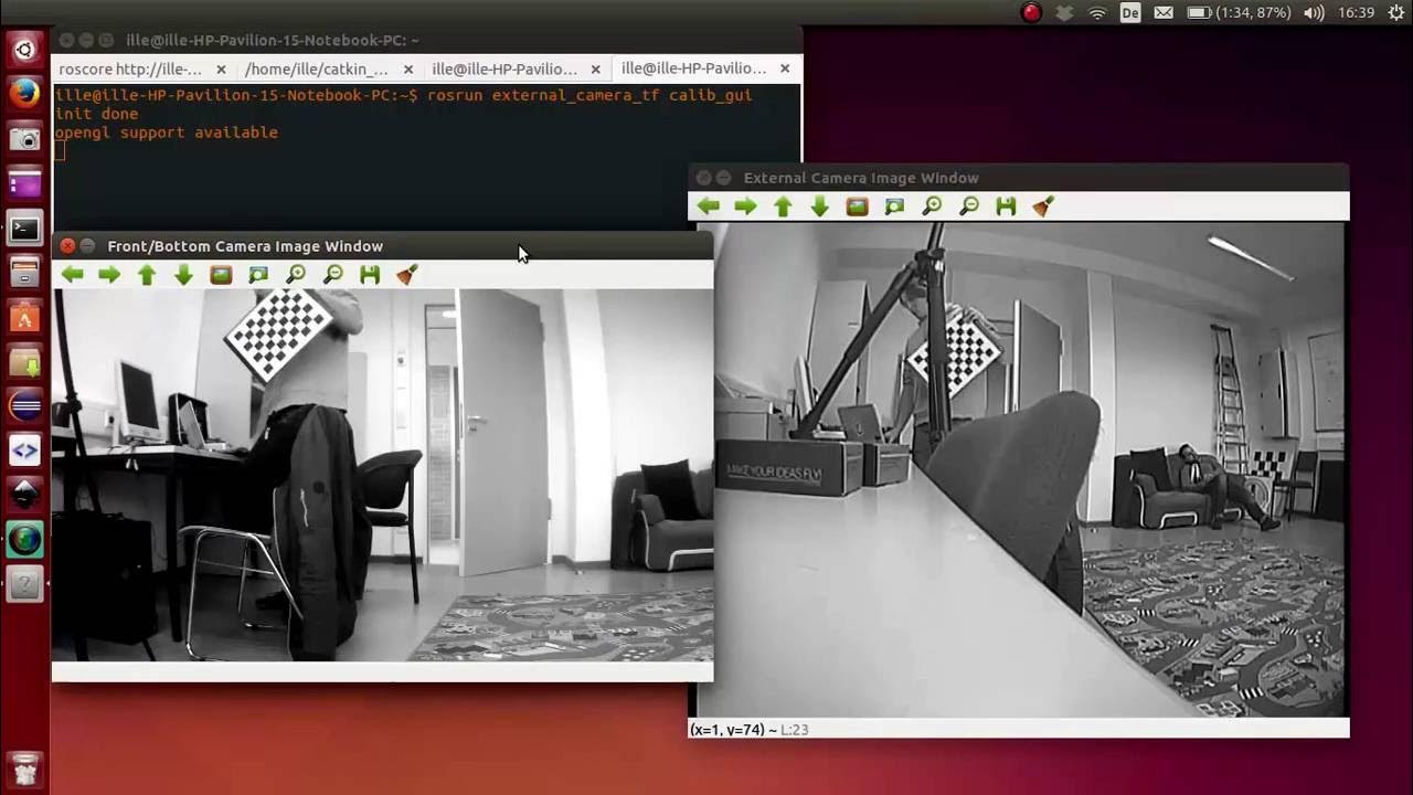ROS and OpenCV: stereo camera chessboard detection - YouTube