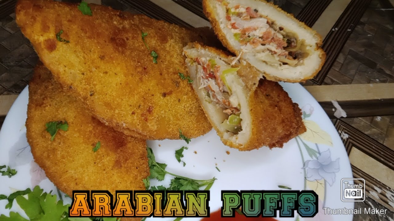 Chicken arabian puffs with homemade pita bread recipe by cooking With ...