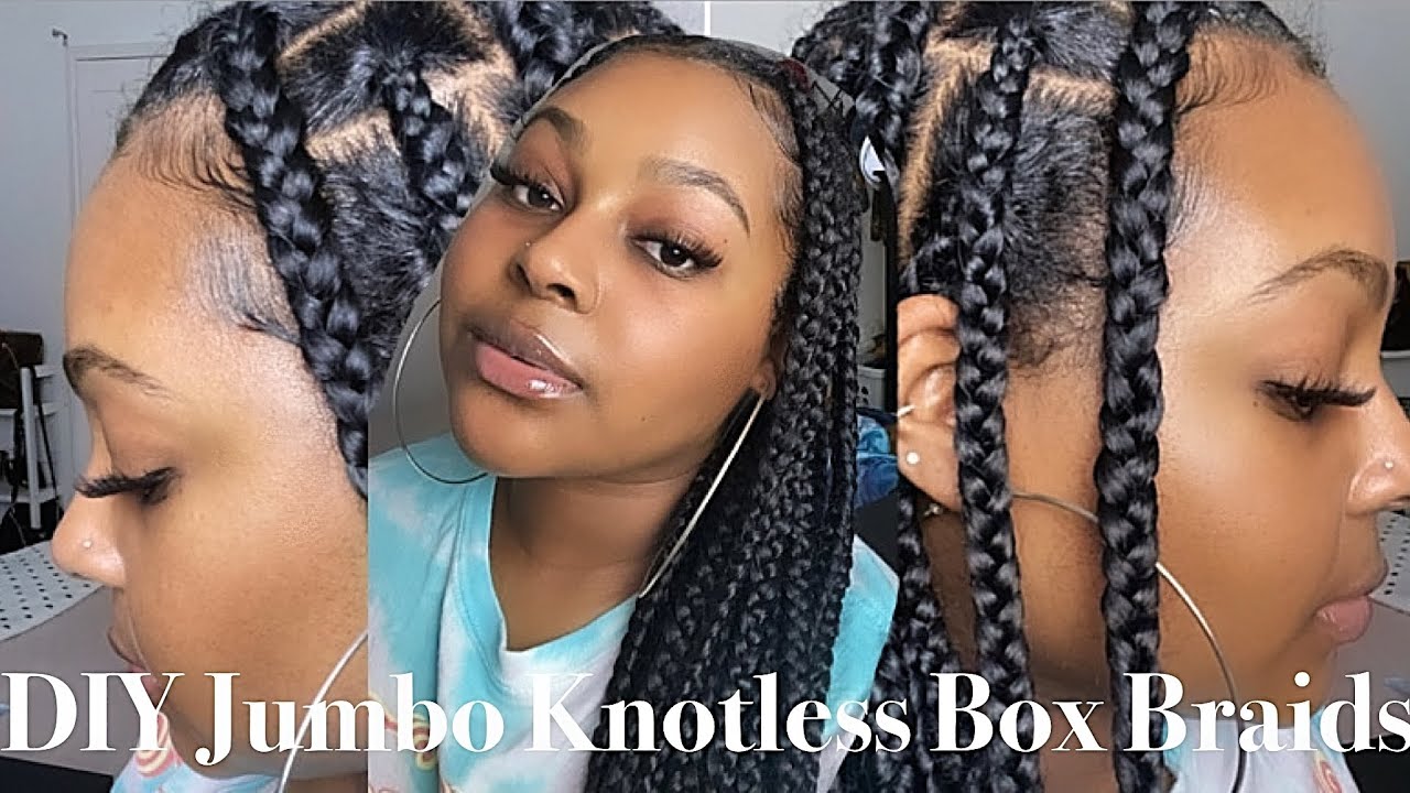 Jumbo Knotless Box Braids | Parting & Feed-in Tutorial | moneixo ...