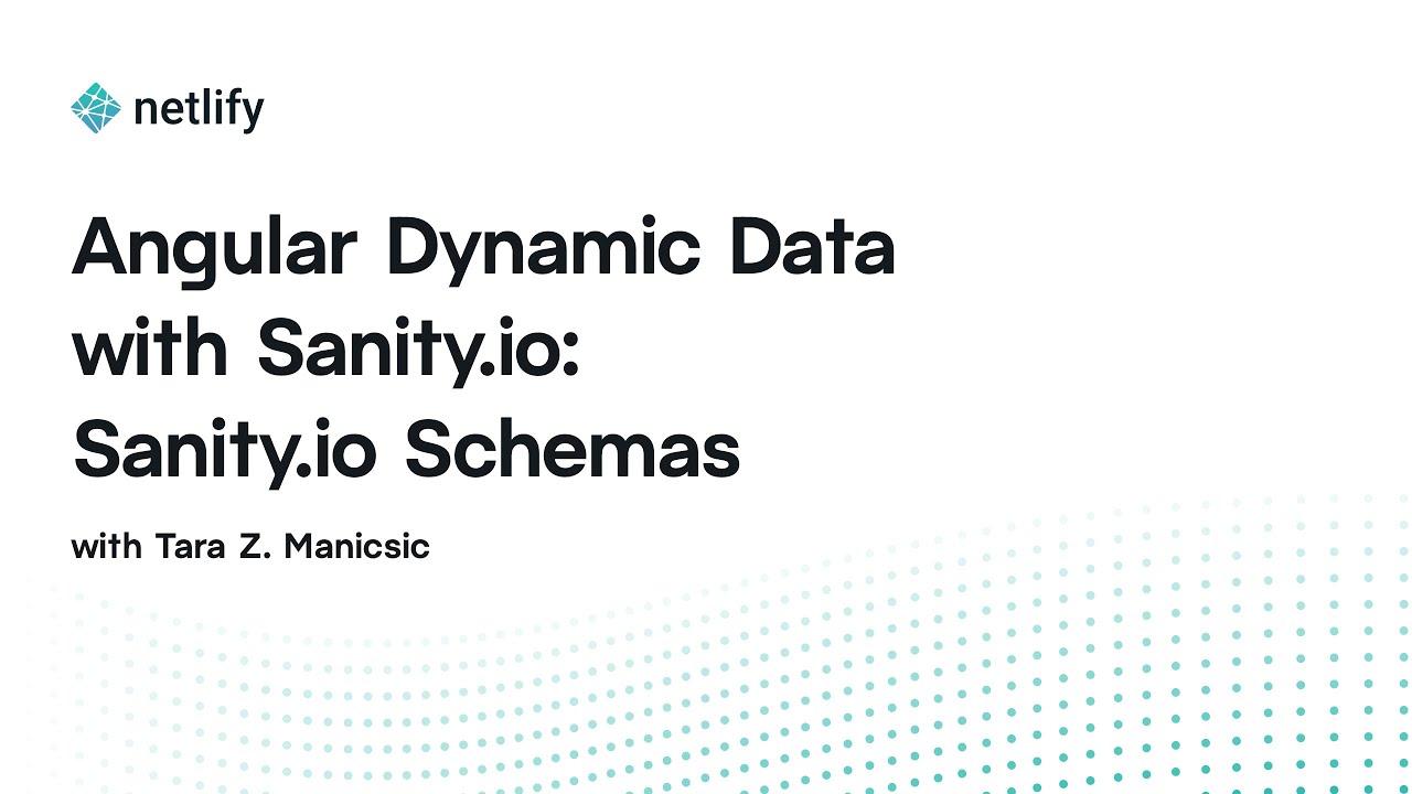 Angular Dynamic Data with Sanity.io: Sanity.io Schemas - YouTube