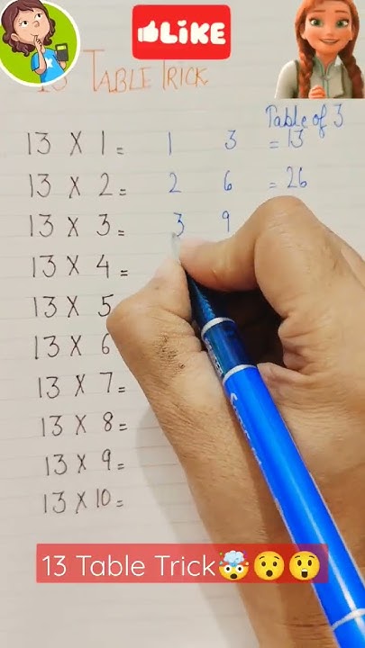 13 table trick|table of 13|13 ka table🤯😲#shorts#mathcodingcraft #tables ...