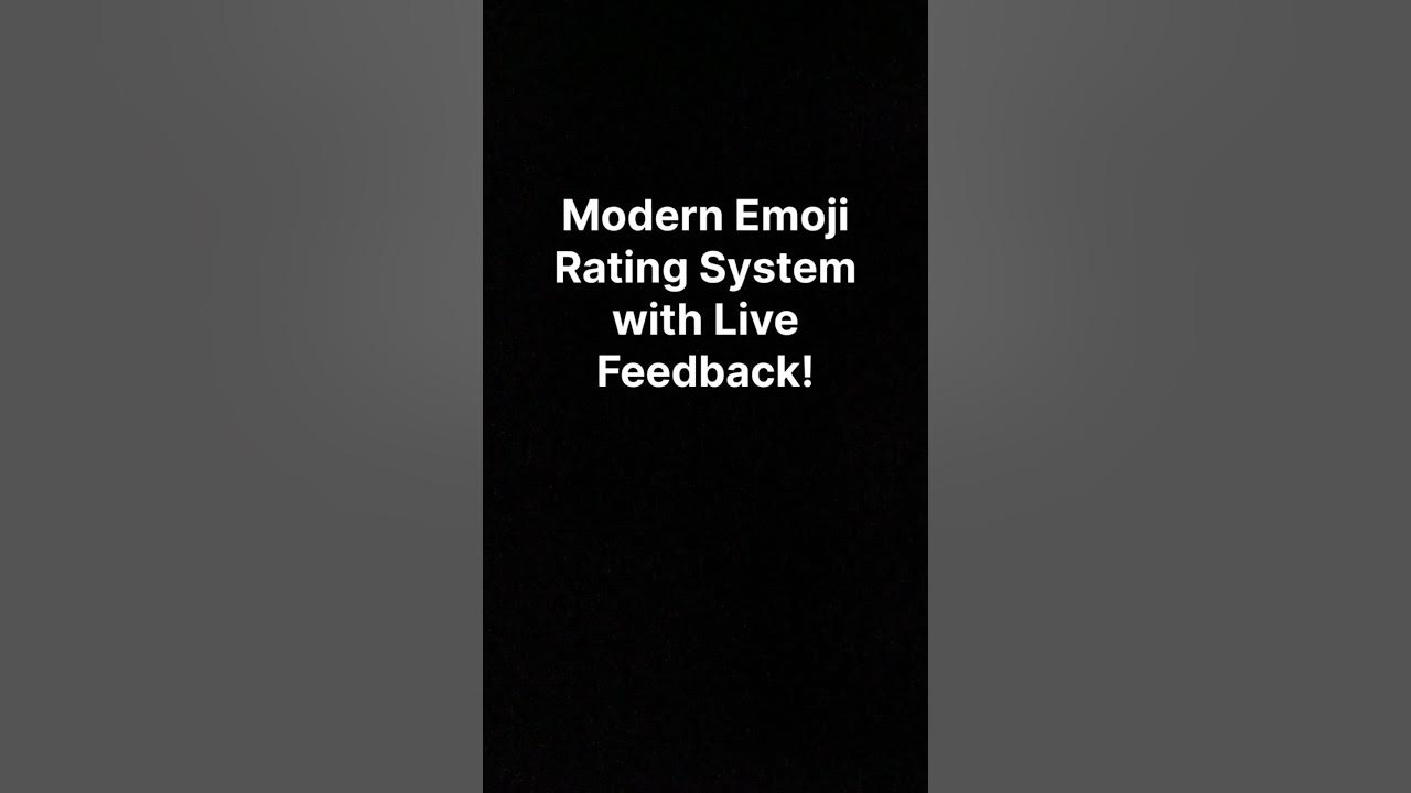 Modern Emoji Rating System with Live Feedback! - YouTube