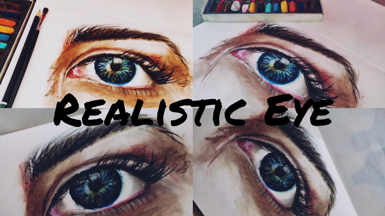 Soft pastel Eye drawing/realistic eye in soft pastels - YouTube