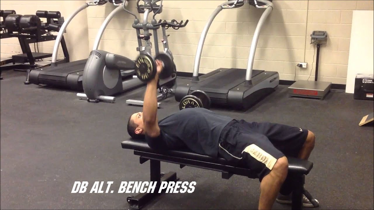 DB Alt Bench Press - YouTube