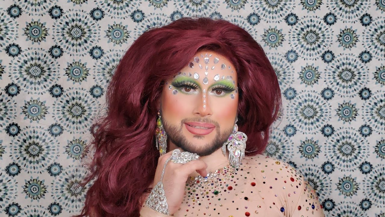Bearded Drag Queen makeup Transformation- Christmas Look #4 of 4 - YouTube