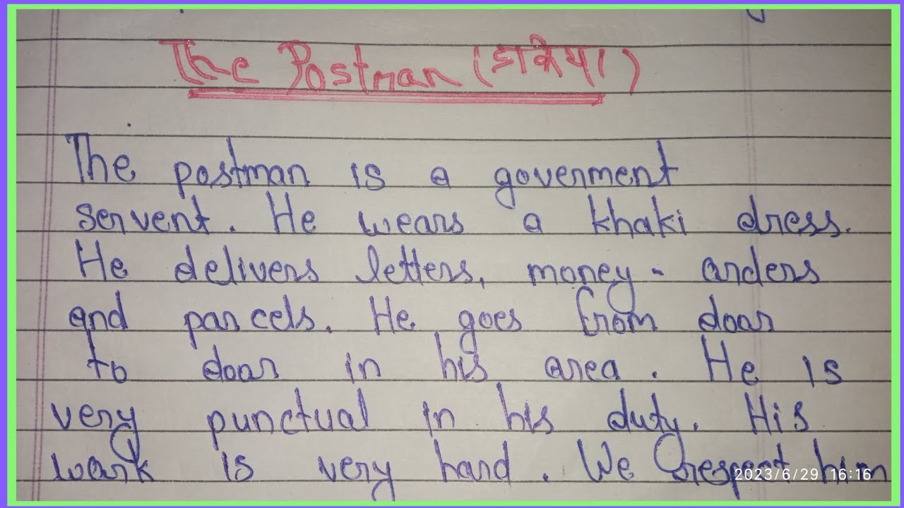 The postman how to write essay on the postman | artical @leadschool2.0 ...