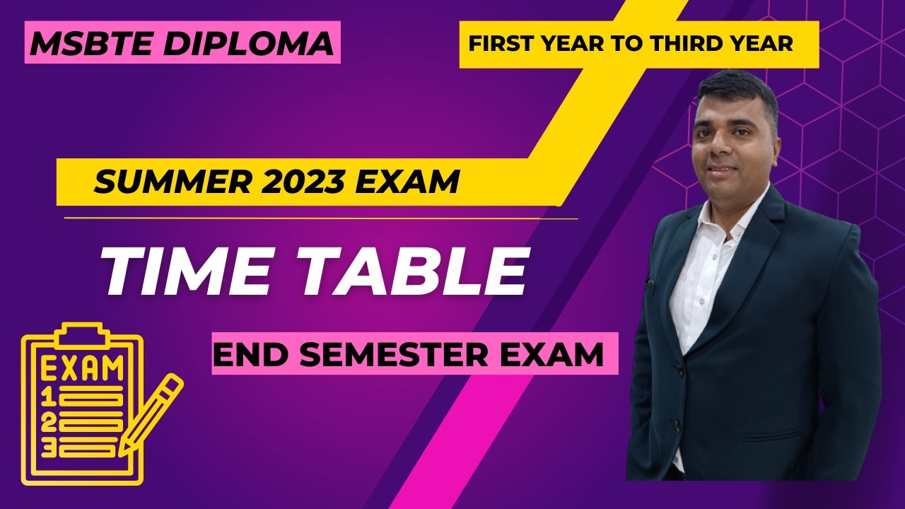 MSBTE Diploma Summer 2023 Exam Schedule/MSBTE latest updates. - YouTube