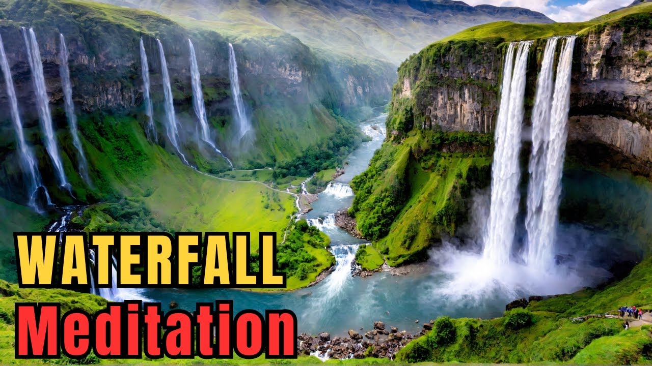 Healing Waterfall Sounds with Peaceful Meditation & Deep Relaxation ...
