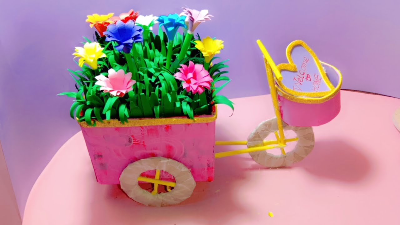 Beautiful flower cycle with paper/Cycle room decorative piece/DIY cycle ...