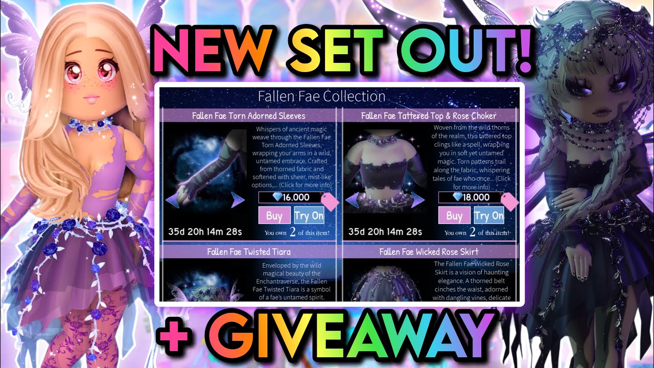 [UPDATE] NEW FALLEN FAE SET OUT NOW IN ROYALE HIGH! *GET IT FOR FREE🤫 ...