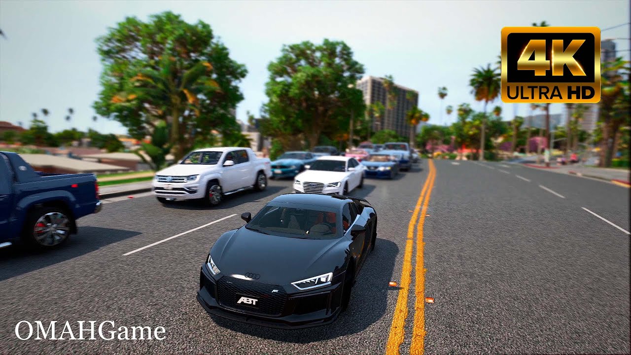 AUDI R8 ABT - GTA V 4K - Mod Realismo Gráfico - Mod Autos Reales en las ...