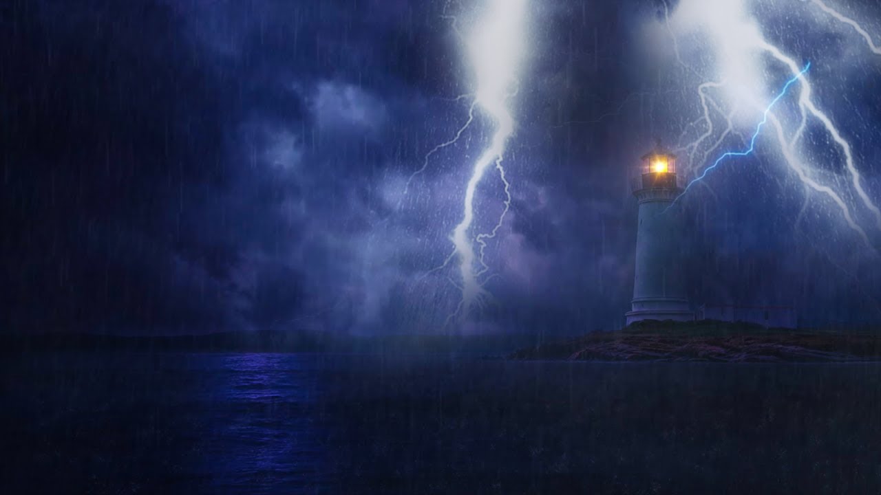 Sea Storm at Night ⛈️ Thunder, Rain & Ocean Waves Sounds for Sleeping ...