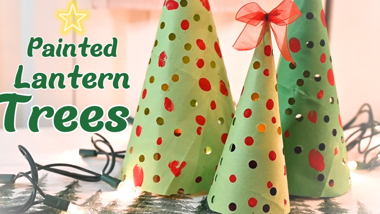 Fingerpaint Lantern Trees | Easy Paper Craft for Kids// How to Make ...