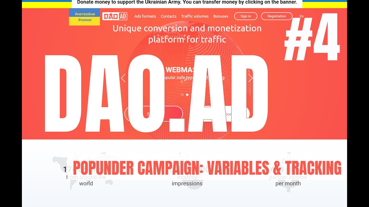 DAO.AD - Creating NEW Ad Campaign with #popunder - Variables and Tracking link - YouTube