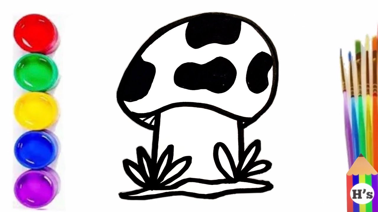 How To Draw a Mushroom | Easy Drawing | Cara Menggambar Jamur - YouTube
