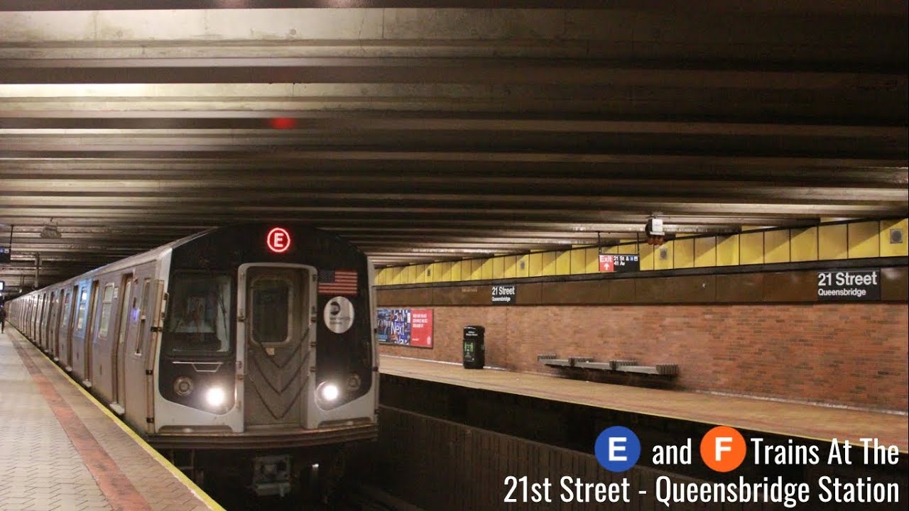 NYC Subway: IND (E) and (F) Trains at 21st Street-Queensbridge - YouTube