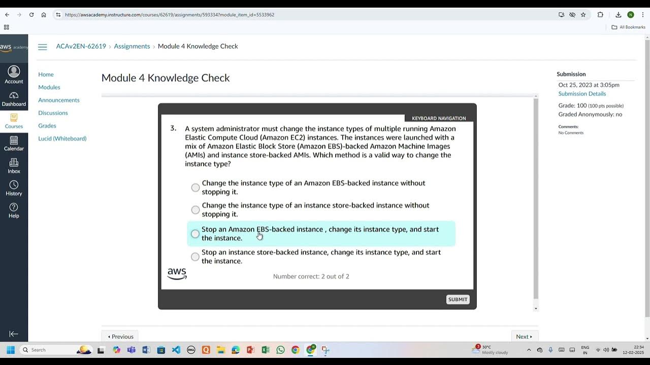 Module-4 Knowledge Check || AWS Academy Cloud Architecting - YouTube