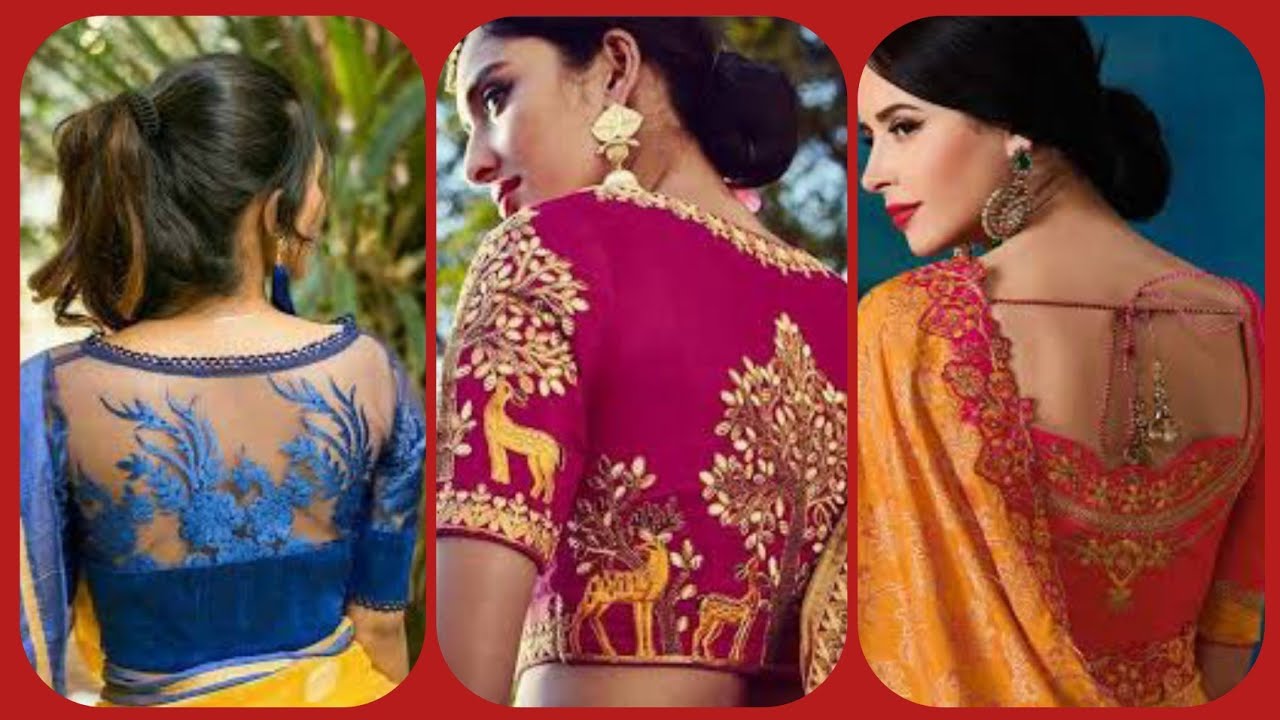 Beautiful sarhi blouse design## latest## simple# easily ##desighn - YouTube