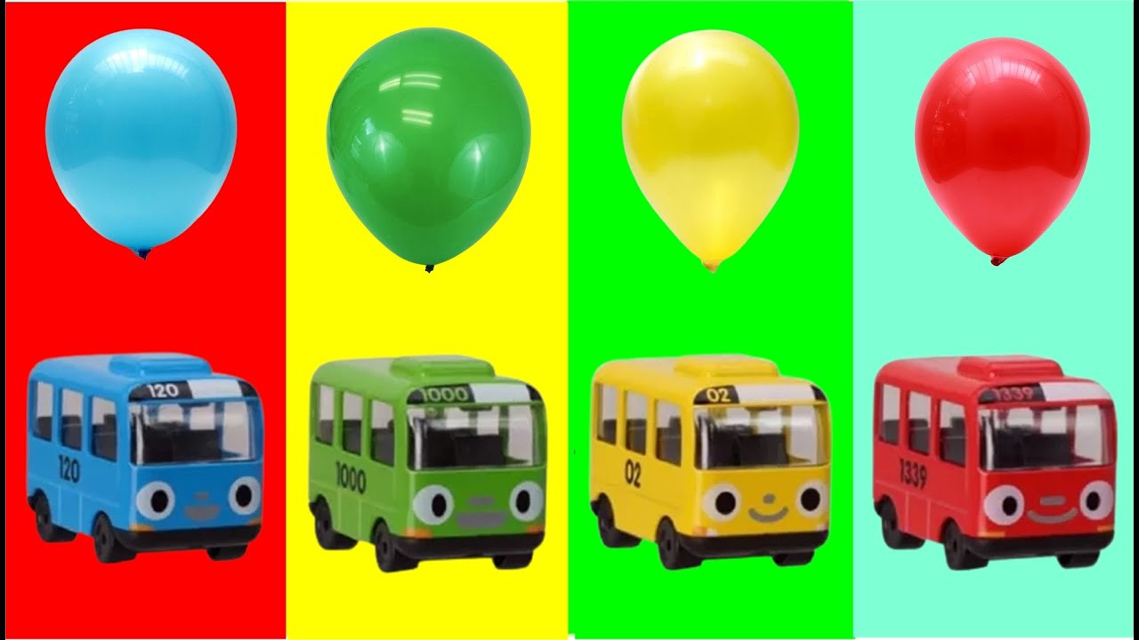 Cocomelon Balloon Matches Color Tayo Bus Balloon Satisfying Puzzle ...