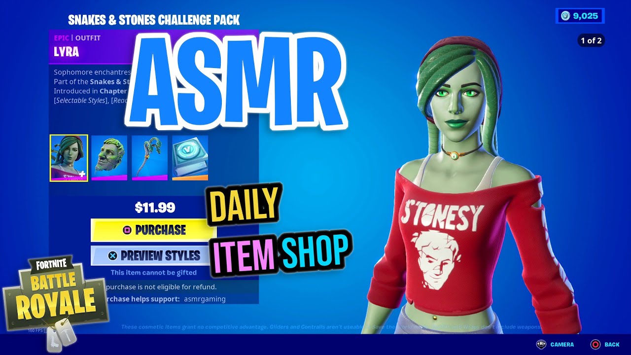 ASMR Fortnite NEW Lyra Skin Pack! Daily Item Shop Update 🎮🎧 Relaxing ...