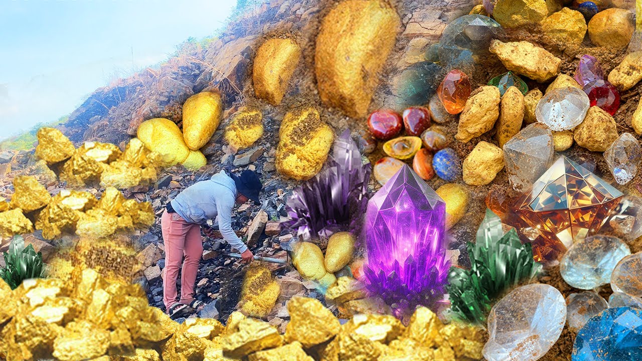 Amazing Finding Natural Gold, Diamond Amethyst. Diamonds, Quartz ...