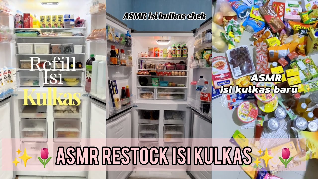 ASMR Restock and Refill Isi Kulkas versi banyak Snack 🍜🍛// part 88 ...