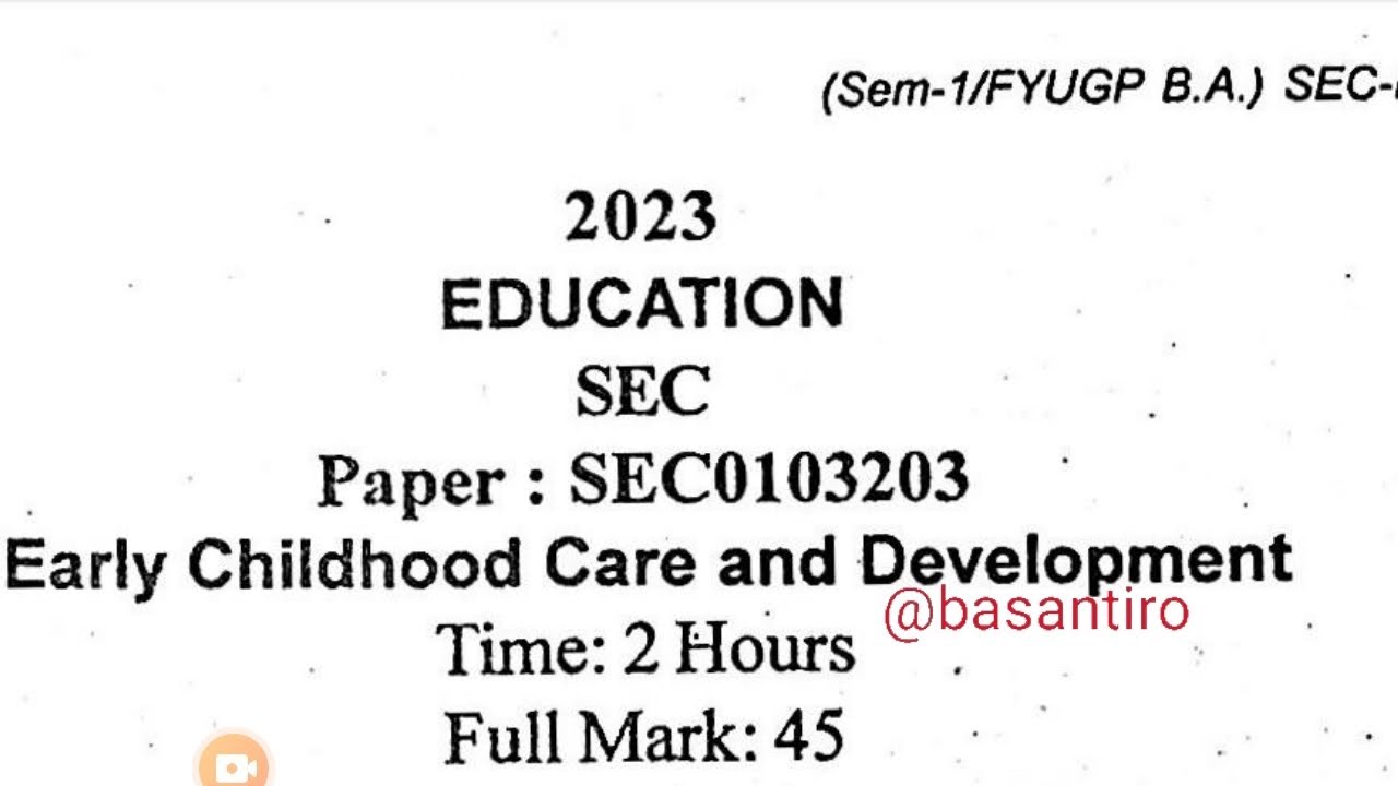 BA first semester education SEC paper Guwahati University Skill ...