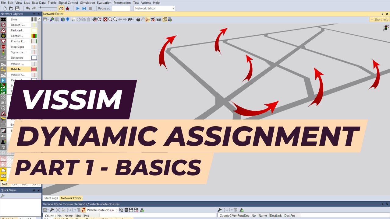 Vissim Tutorial Dynamic Assignment Basics Youtube 9223