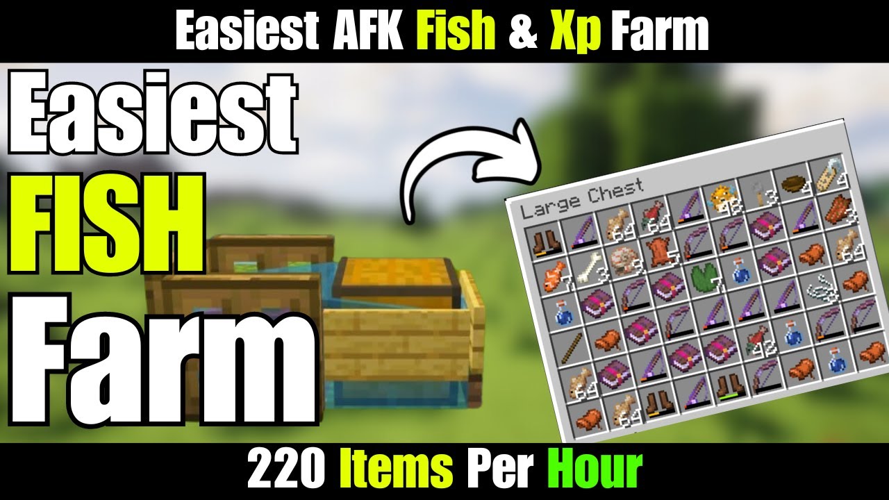 Minecraft Easiest AFK Fish Farm For 1.21 | 220 Items Per Hour - YouTube