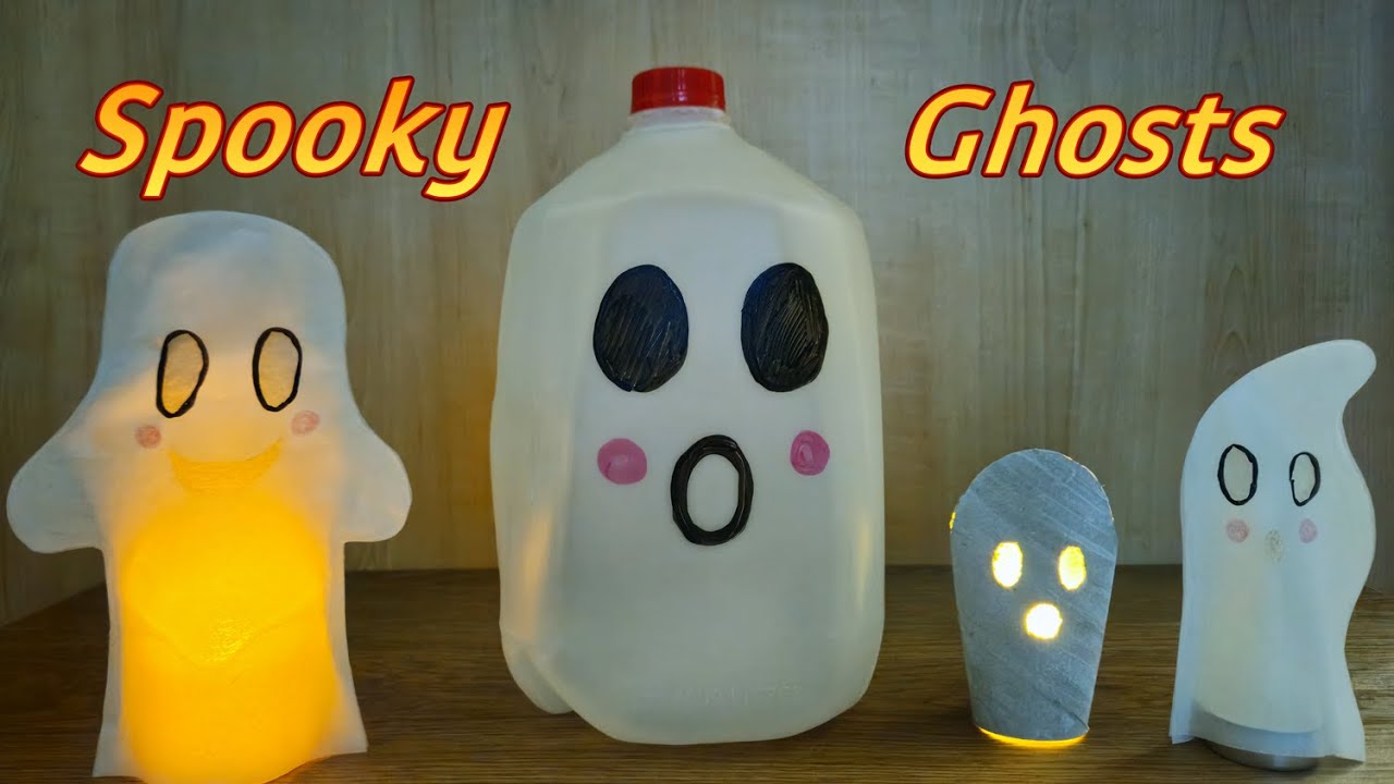 Easy Halloween Crafts: Make Cute Paper & Plastic Ghosts for Haunted ...