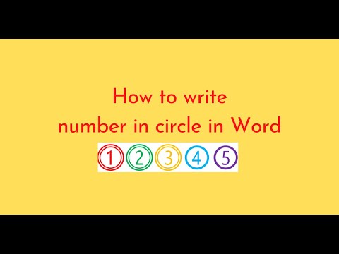 How to write number in circle in Word - YouTube