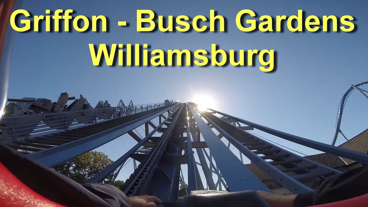 Griffon Roller Coaster Front and Back Row On Ride POV Busch Gardens ...