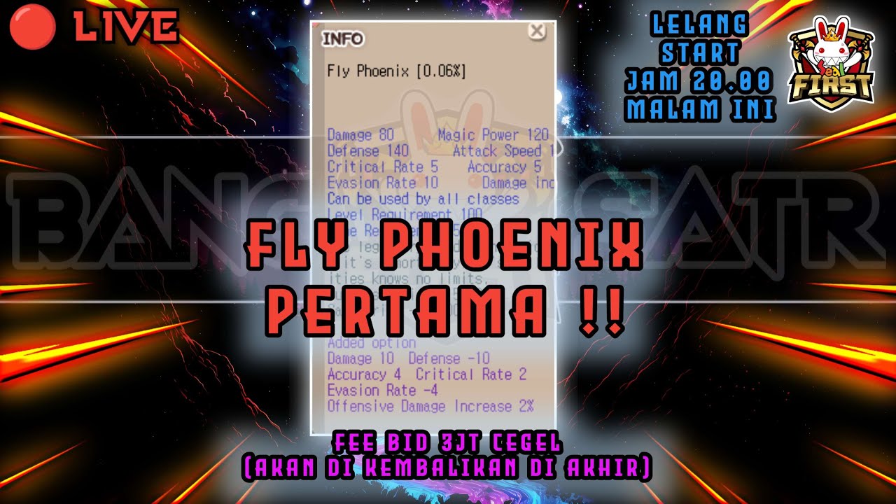 🔴 [ LIVE ] SEAL FIRST - LELANG Fly Phoenix PERTAMA - YouTube