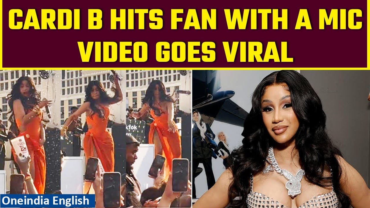 Cardi B hurls microphone at fan who tosses a drink at her onstage ...