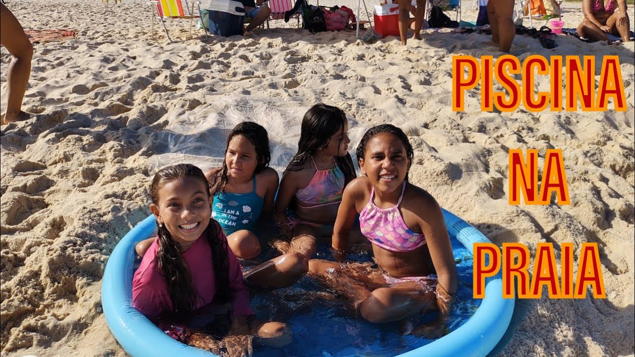 DESAFIO PISCINA NA PRAIA - YouTube