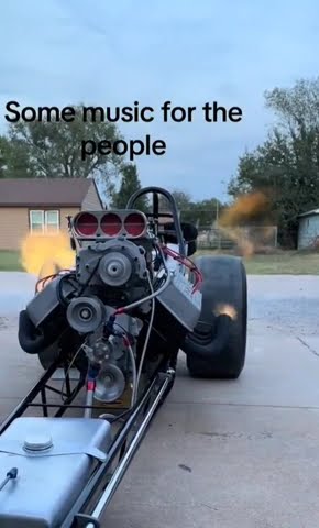 v8 mini funny car with bug catcher blowing flames on idle and revving ...