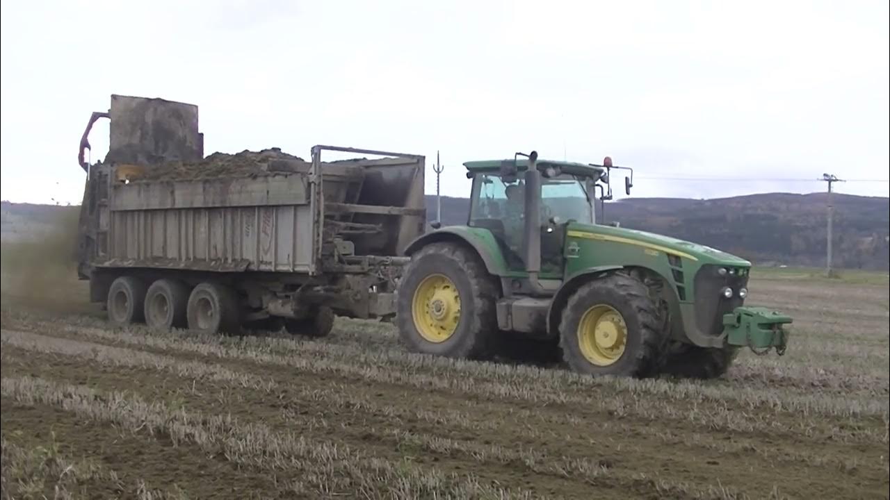 Rozmetání Hnoje a Orba 2021 John Deere 8230 + Fliegl Gigant a John Deere 8530 + Regent Taurus ...