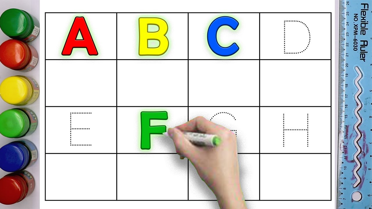 Learn English Alphabets from A to H in Uppercase for kids| A for Apple ...